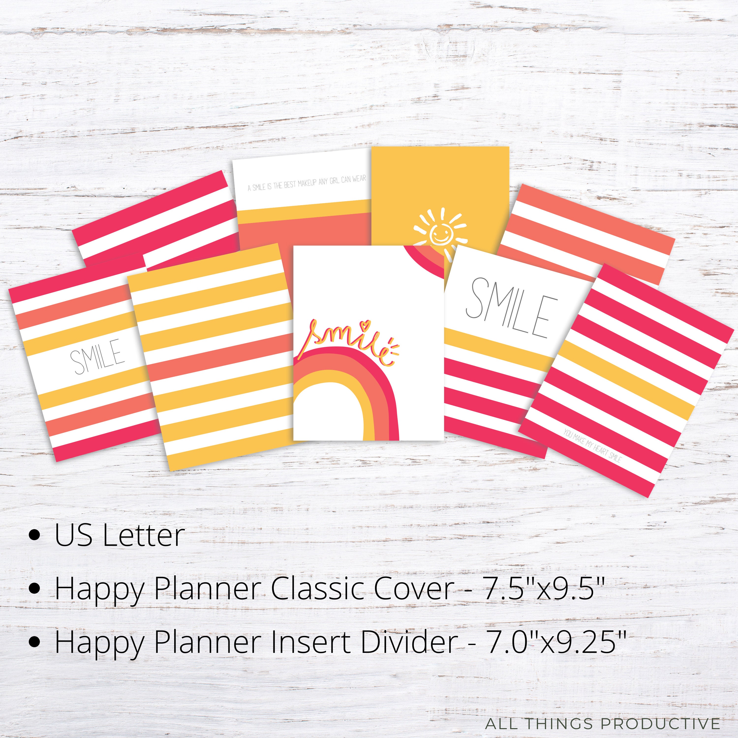 Classic Happy Planner Printable Cover, Dashboard and Divider Inserts ...