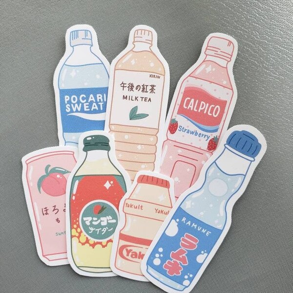 Japanese Drink Stickers - Etsy