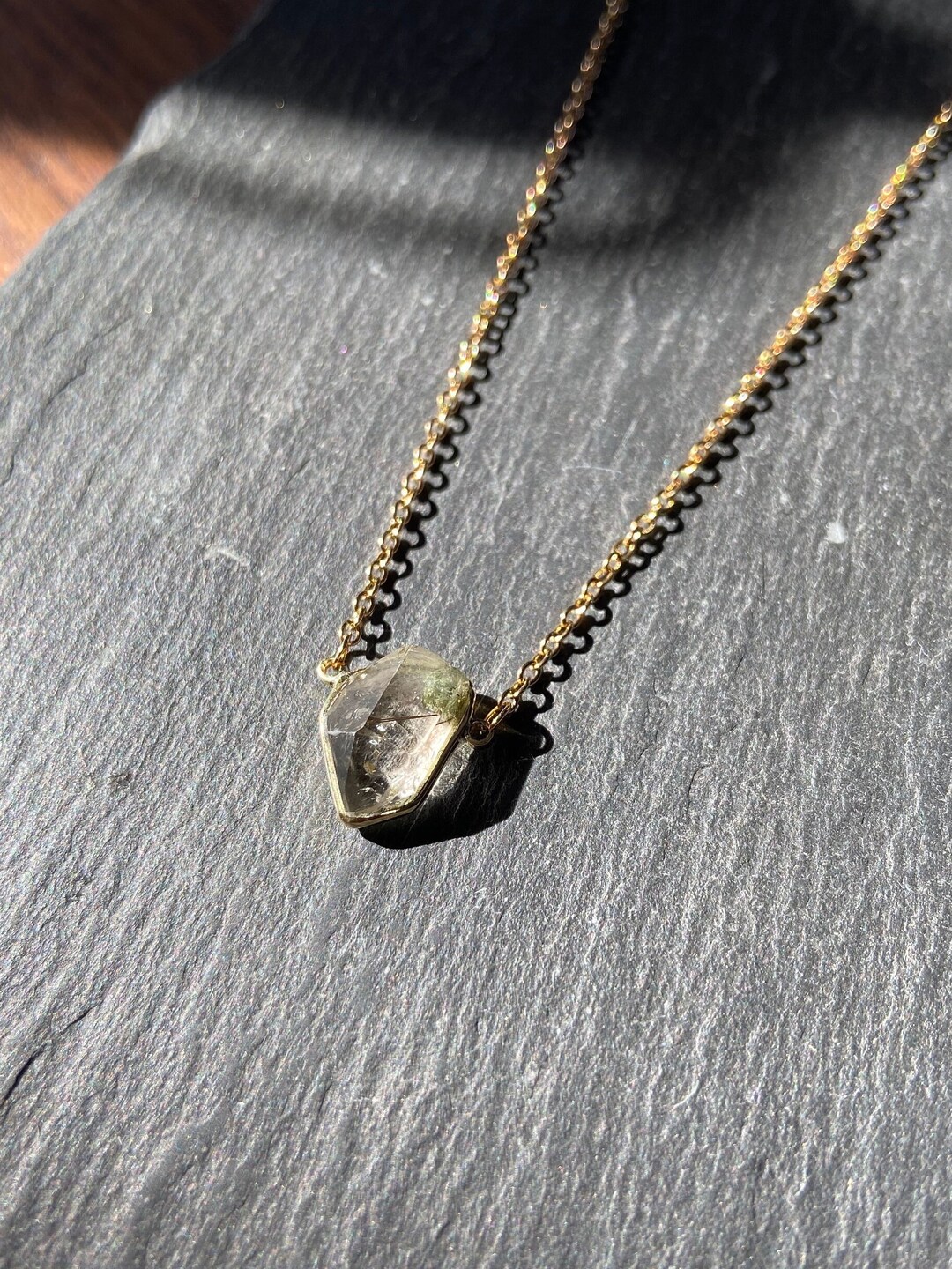Quartz With Chlorite Inclusions and Rutile Crystal Quartz Necklace ...