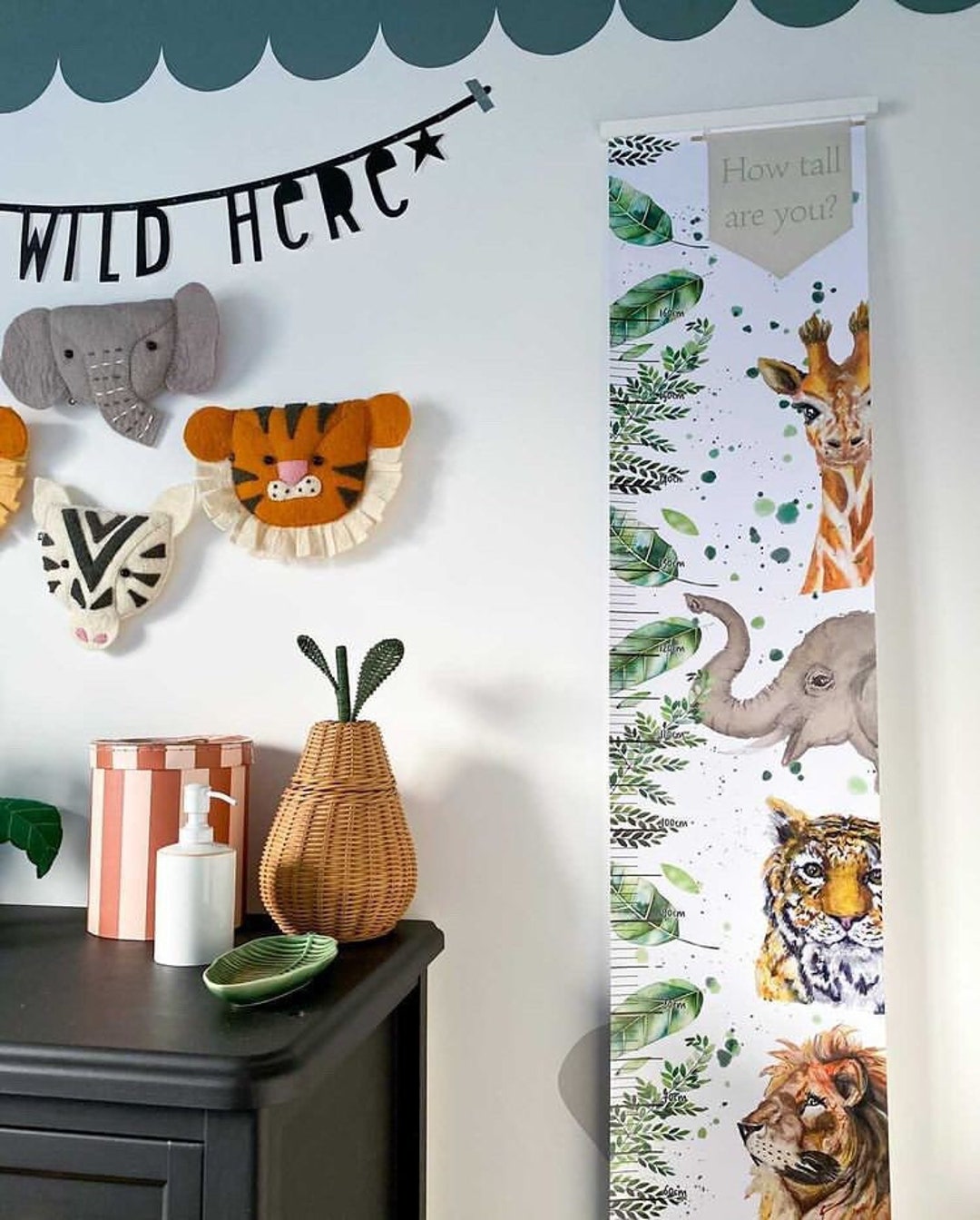 Safari Height Chart, Safari Theme, Safari Nursery, Height Charts for ...
