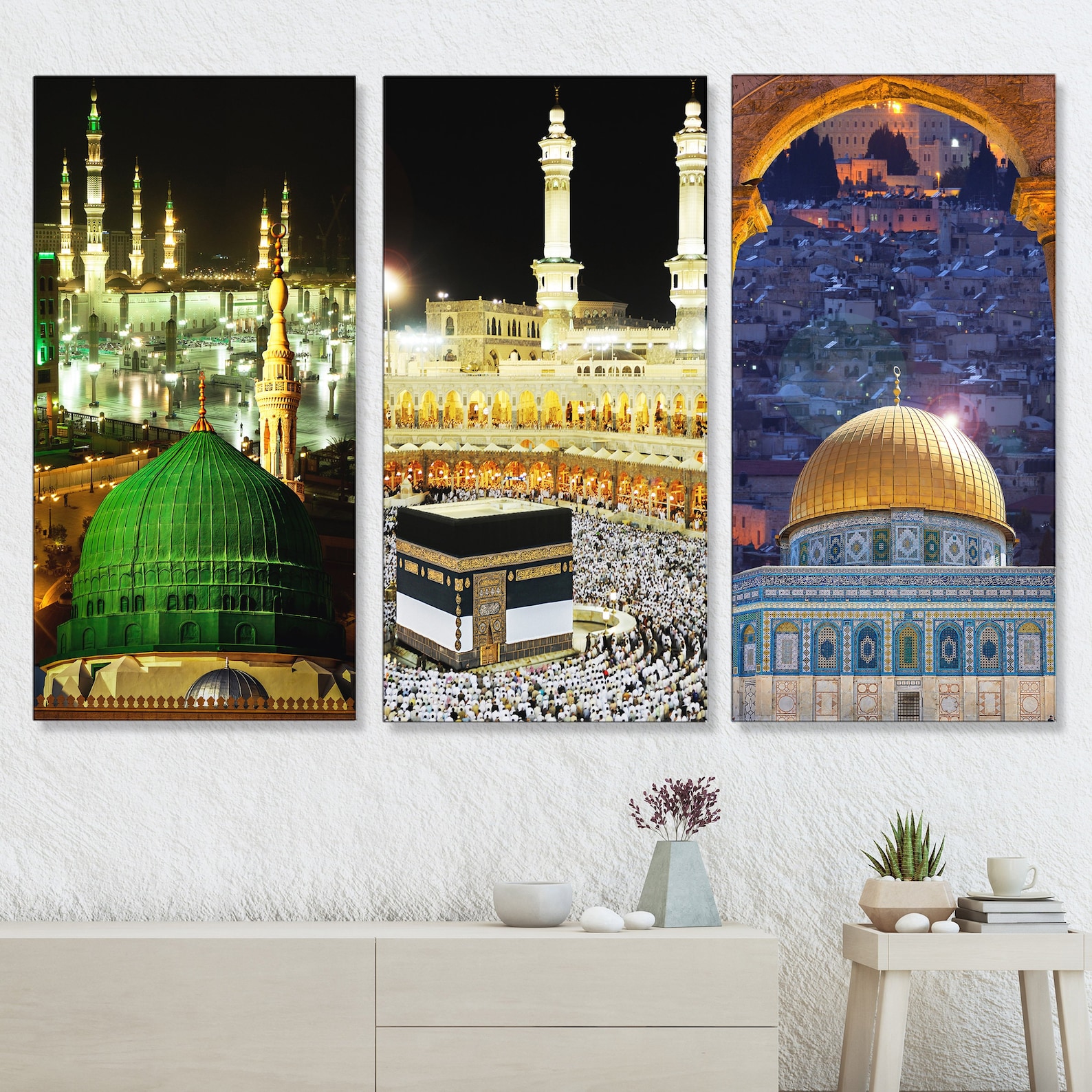 Three Holy Mosques Masjid Al Aqsa Masjid Al-haram & Masjid | Etsy