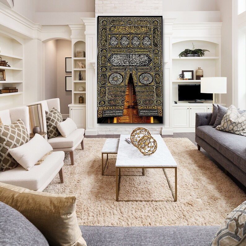 Multazim Kaaba Door Wall Art Kiswa Kabah Canvas Print - Etsy