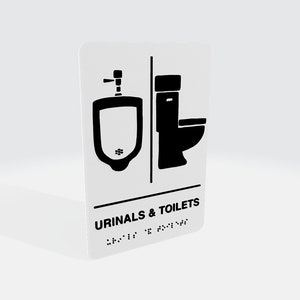 Urinals & Toilets Sign With Braille Restroom Sign - Etsy
