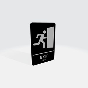 Emergency Exit Sign With Braille | Office Safety | Organizational ...