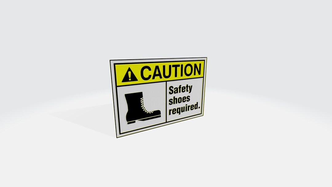 Safety Shoe Required Sign Mandatory Footwear Workplace Safety Signage ...