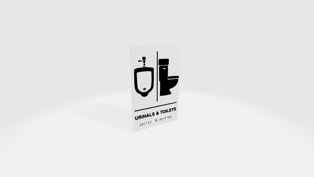 Urinals & Toilets Sign With Braille Restroom Sign - Etsy