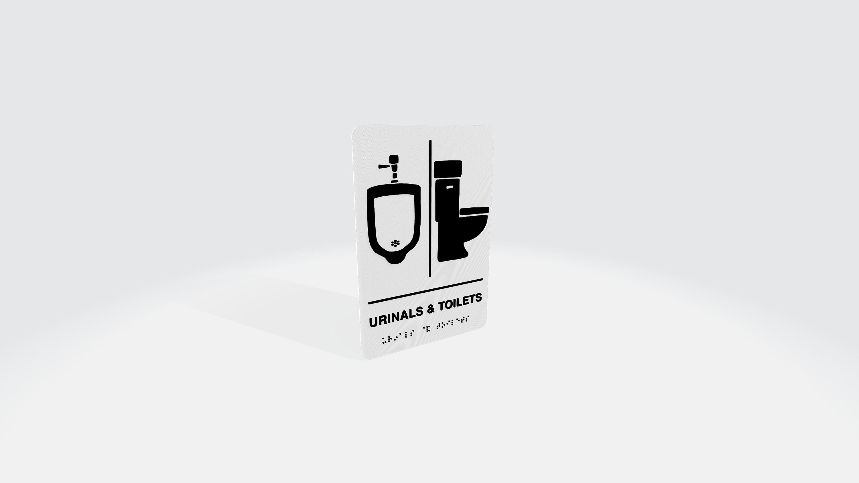 Urinals & Toilets Sign With Braille | Restroom Sign | - Etsy