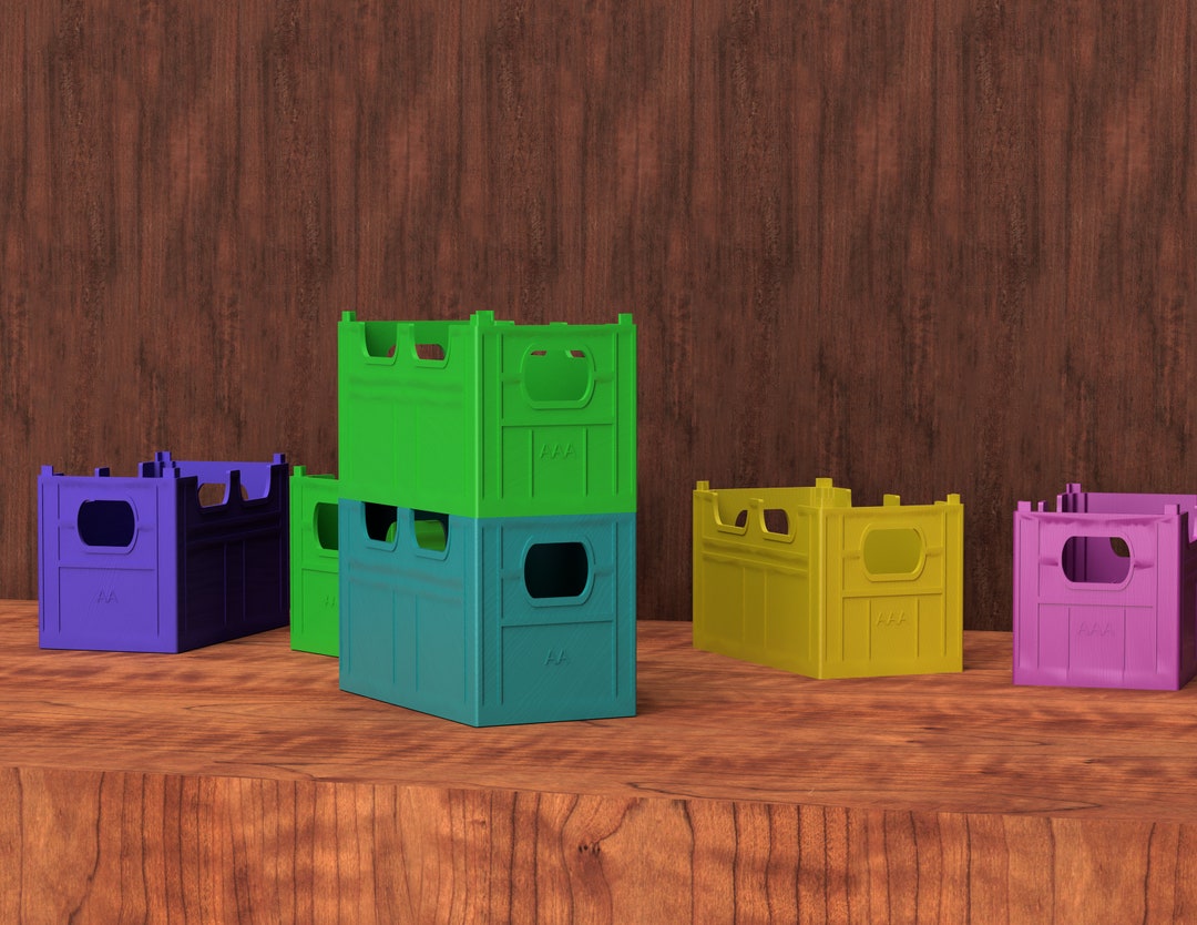 AA & AAA Battery Storage Organizer Crates | Stackable Container for ...