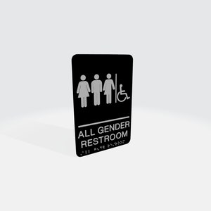 Simple All Gender Restroom Sign All Gender Inclusive Restroom Sign ...