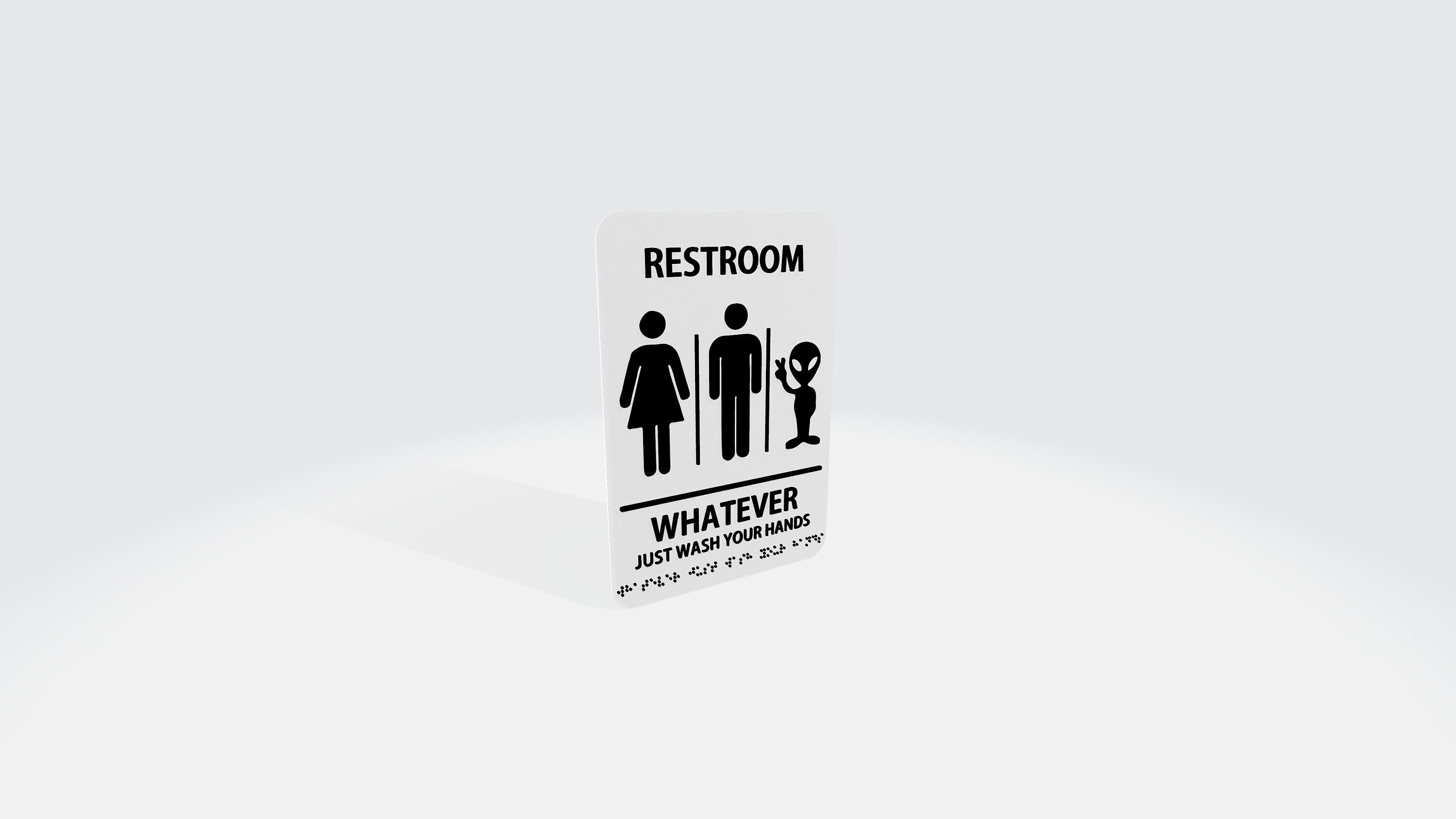 Alien Gender Neutral Washroom Sign Funny / Humorous Restroom Sign All ...
