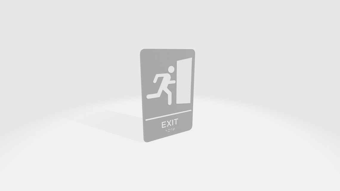Emergency Exit Sign With Braille | Office Safety | Organizational ...