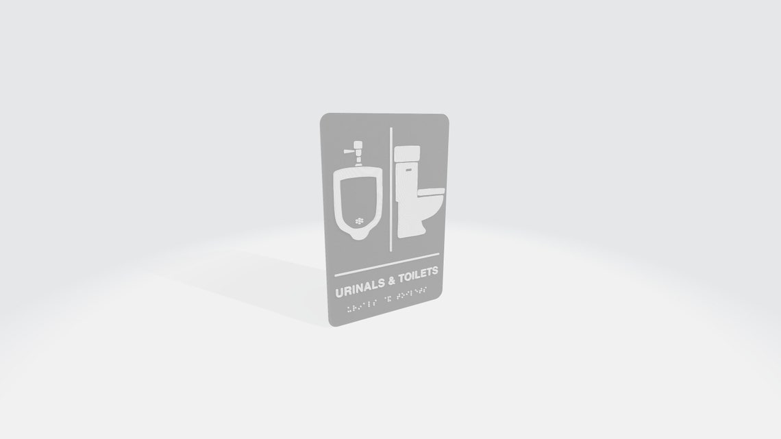 Urinals & Toilets Sign With Braille Restroom Sign - Etsy