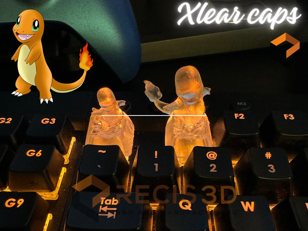 CHARMANDER Clear Pokemon Keycap Poke ESC Resin Keycap - Etsy
