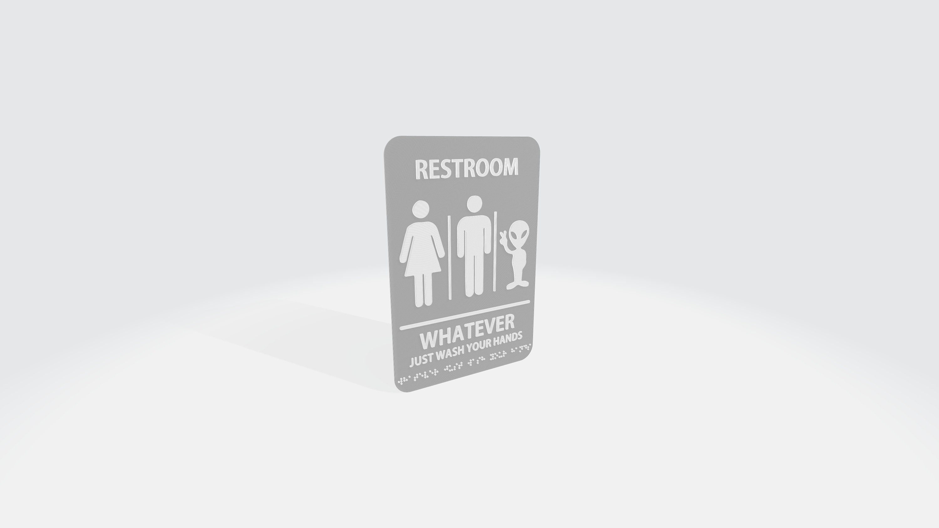Alien Gender Neutral Washroom Sign Funny / Humorous Restroom Sign All ...