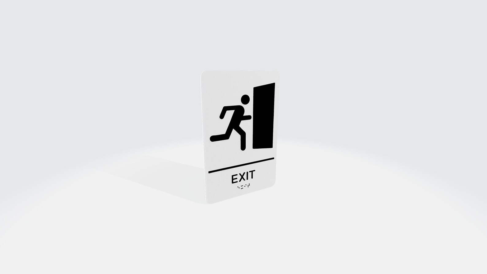 Emergency Exit Sign With Braille | Office Safety | Organizational ...