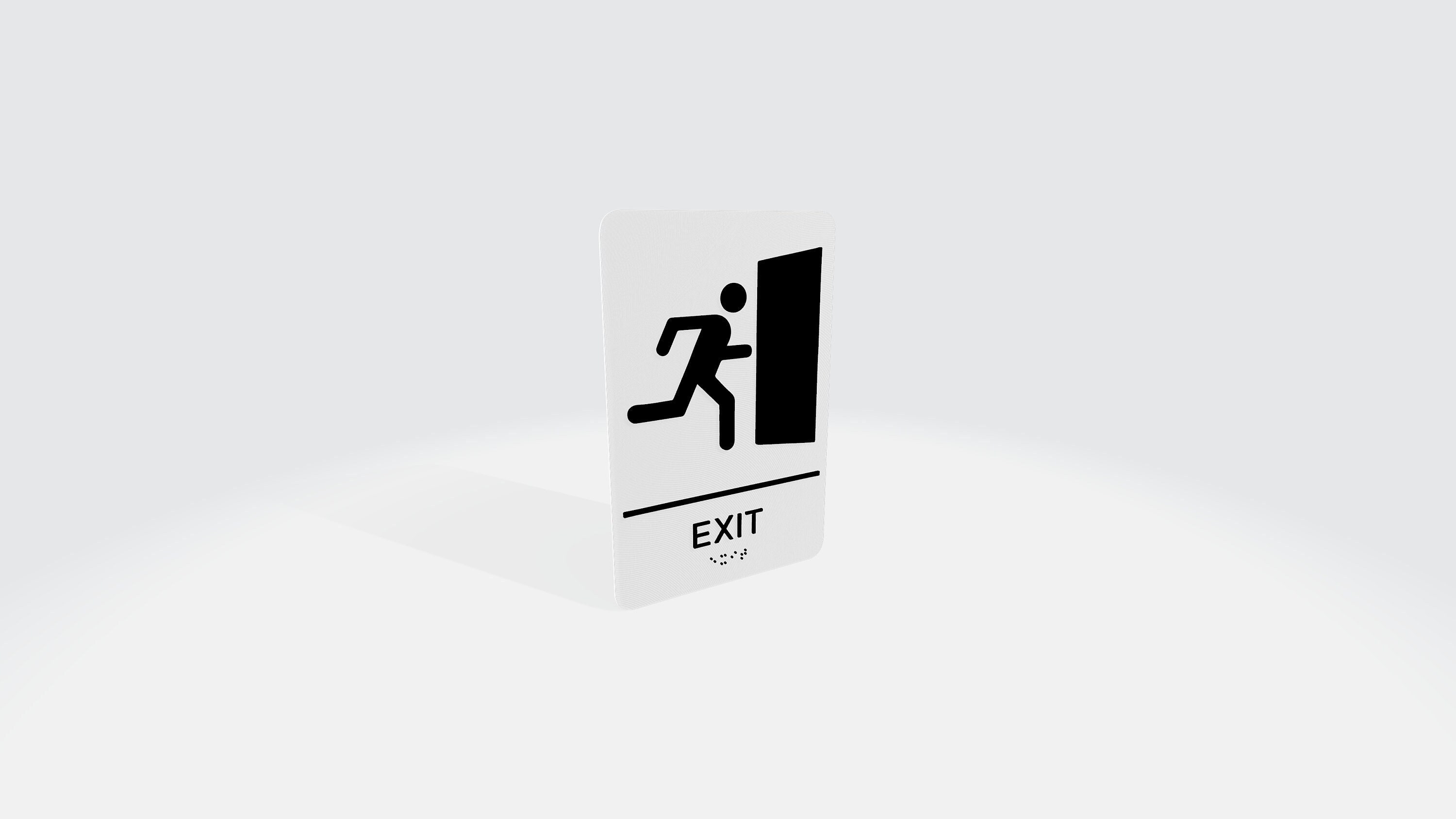 Emergency Exit Sign With Braille | Office Safety | Organizational ...
