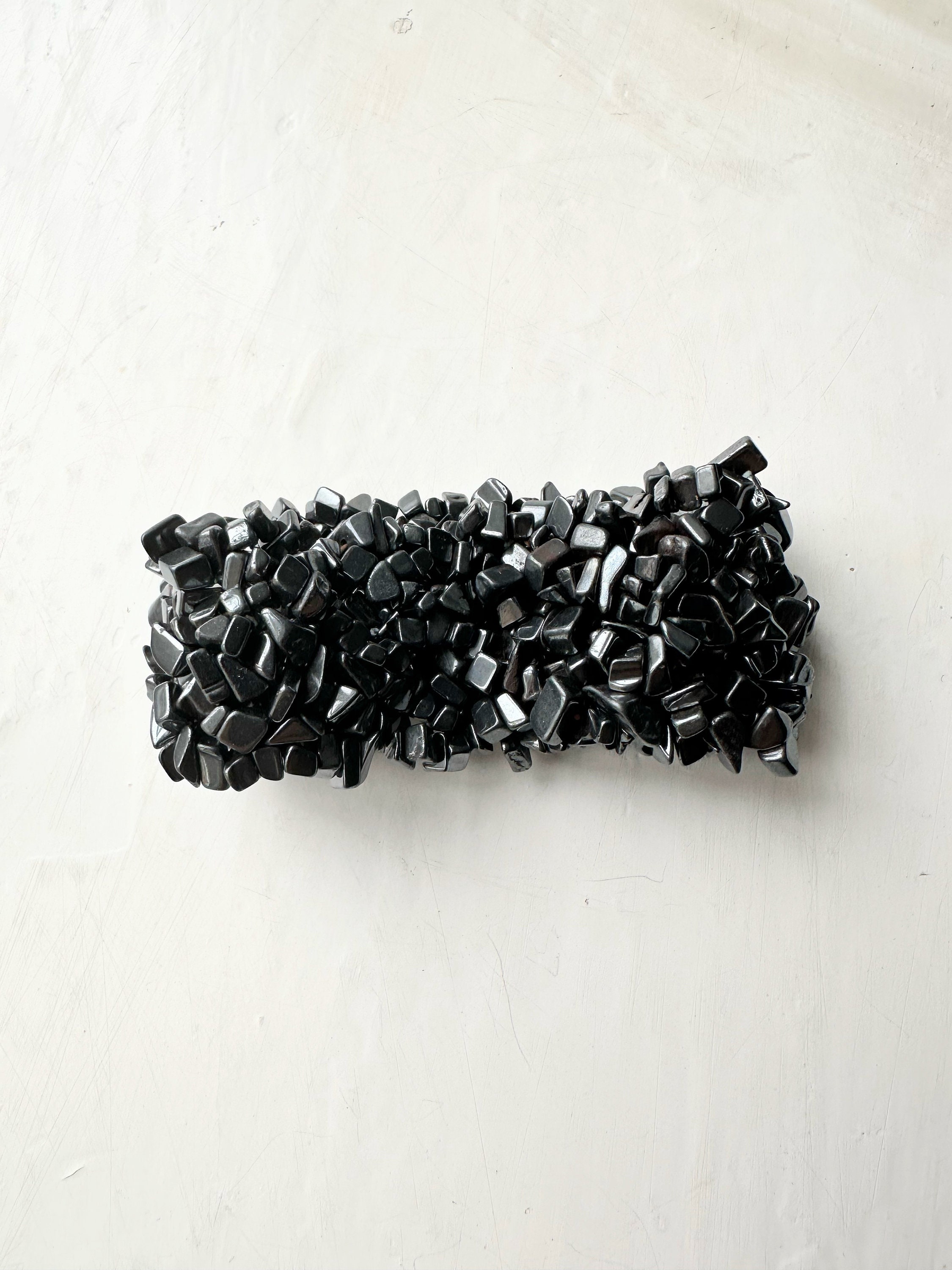 Titanium Chips Stretch Statement Bracelet Metallic Black - Etsy