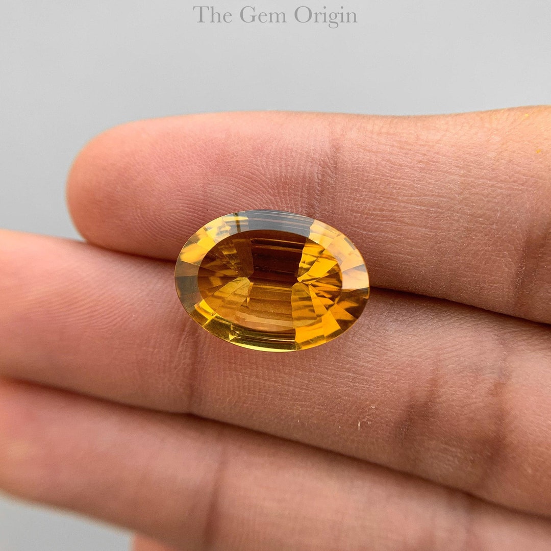 Natural Honey Citrine Quartz Oval Shape Concave Cut Stone, 13x18mm Oval ...