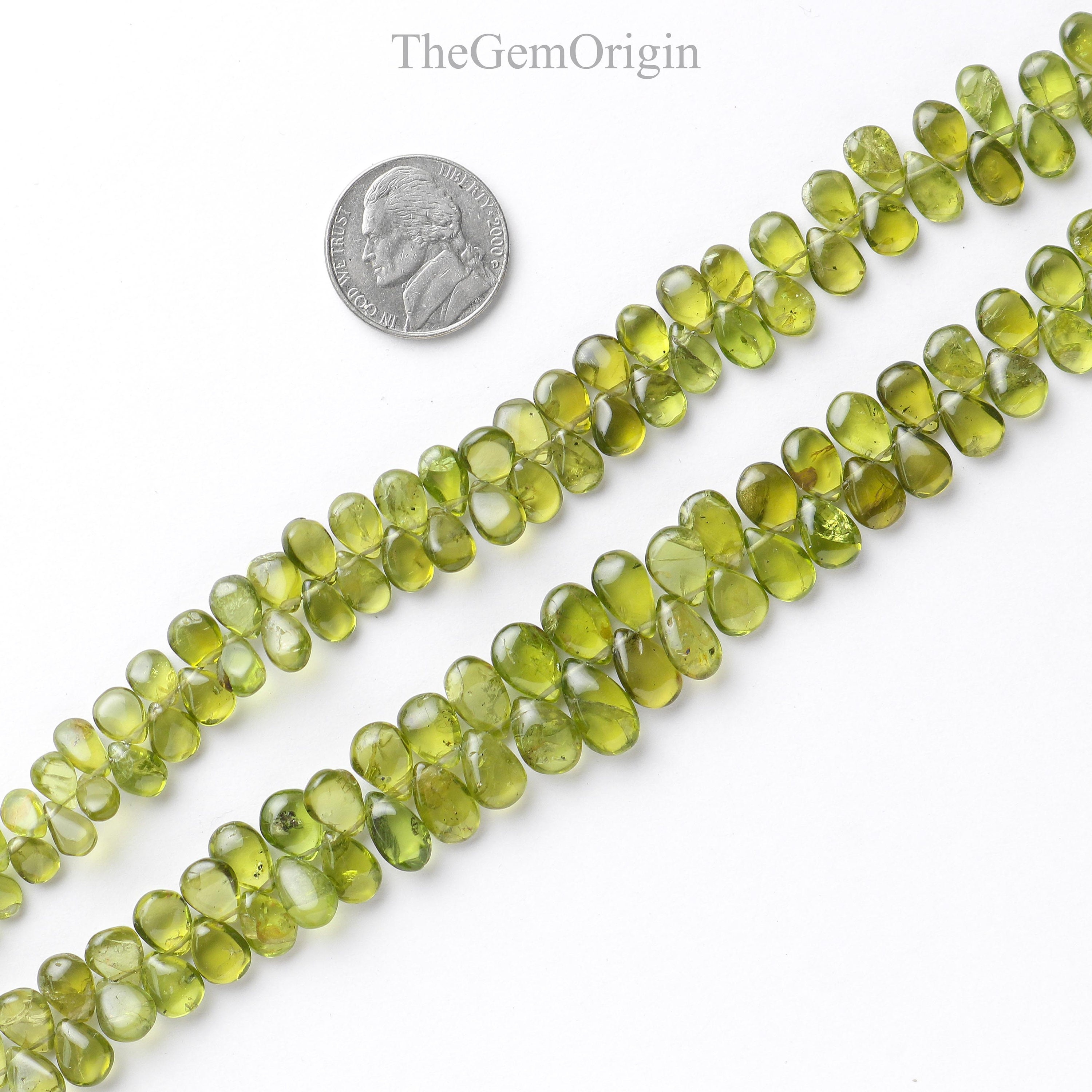 Natural Peridot Smooth Pear Shape Beads Peridot Gemstone - Etsy