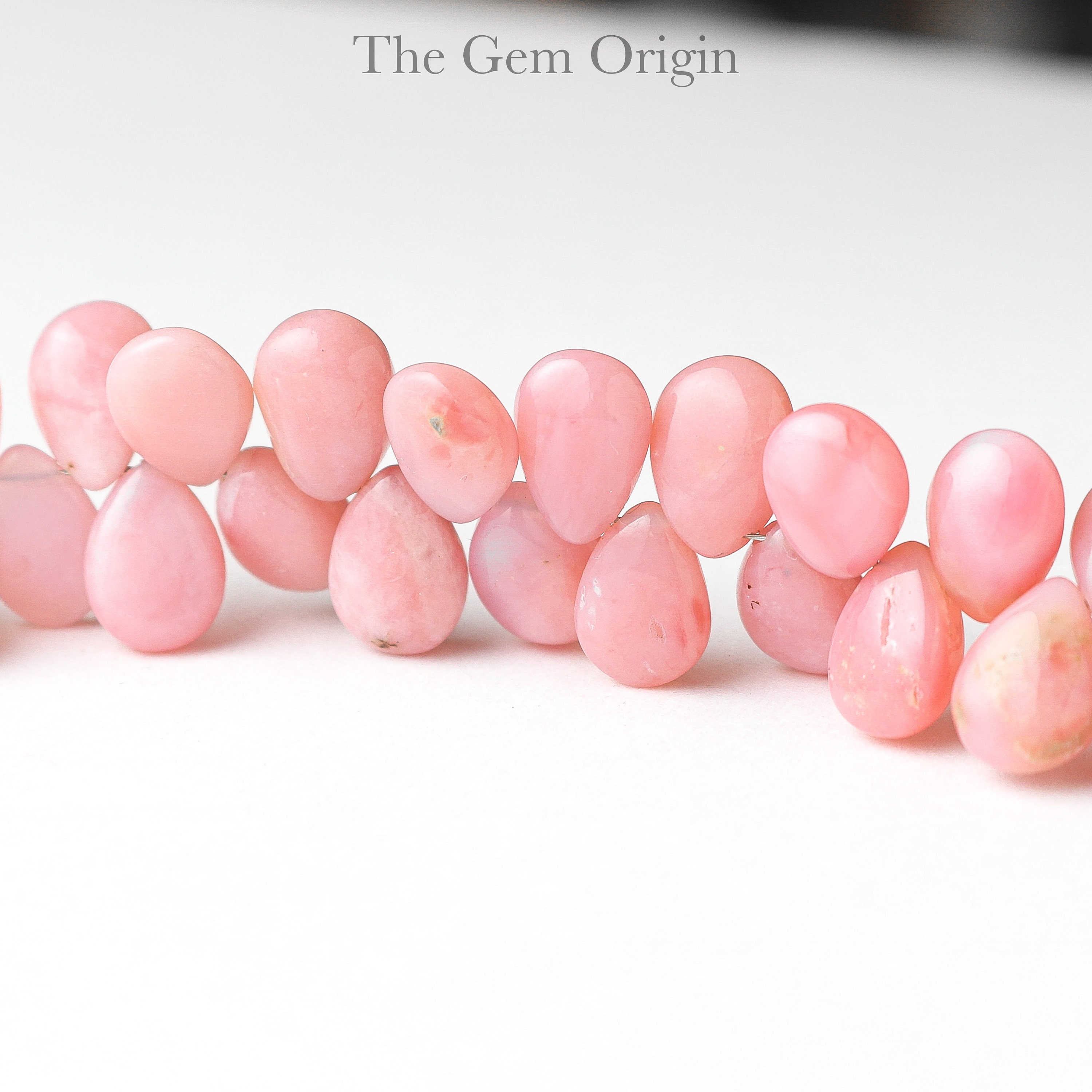 Natural Pink Opal Smooth Pear Shape Briolette Beads | Peruvian Pink ...