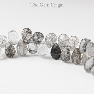 Black Rutile Quartz Smooth Pear Shape Beads Natural Black - Etsy
