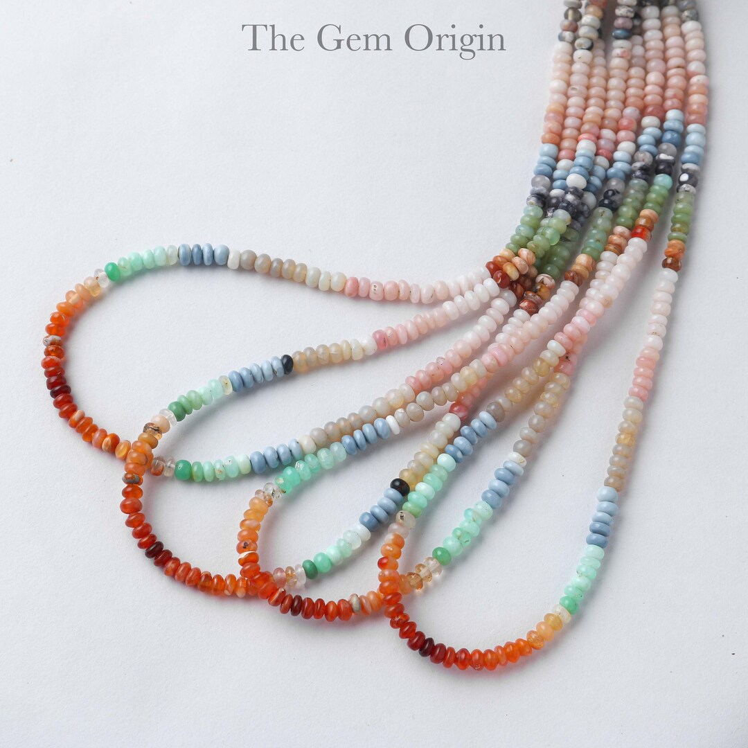 Natural Multi Opal Smooth Rondelle Beads 5 Mm Multi Opal Gemstone ...