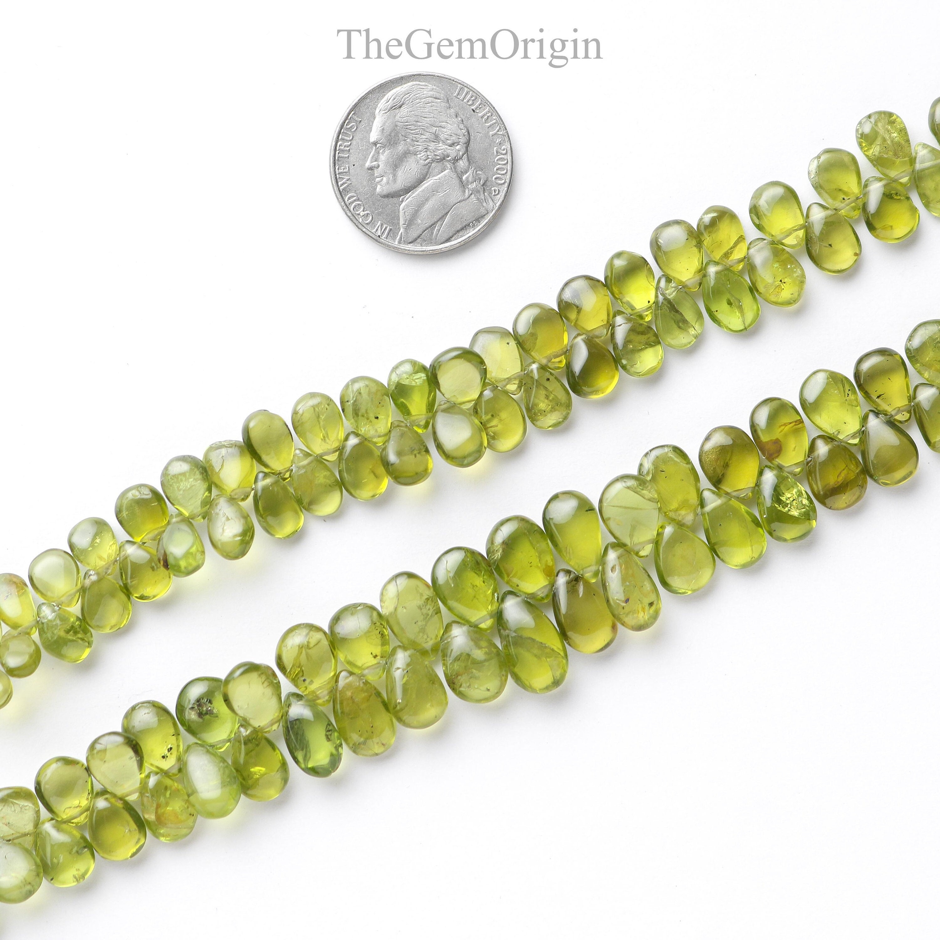 Natural Peridot Smooth Pear Shape Beads Peridot Gemstone - Etsy