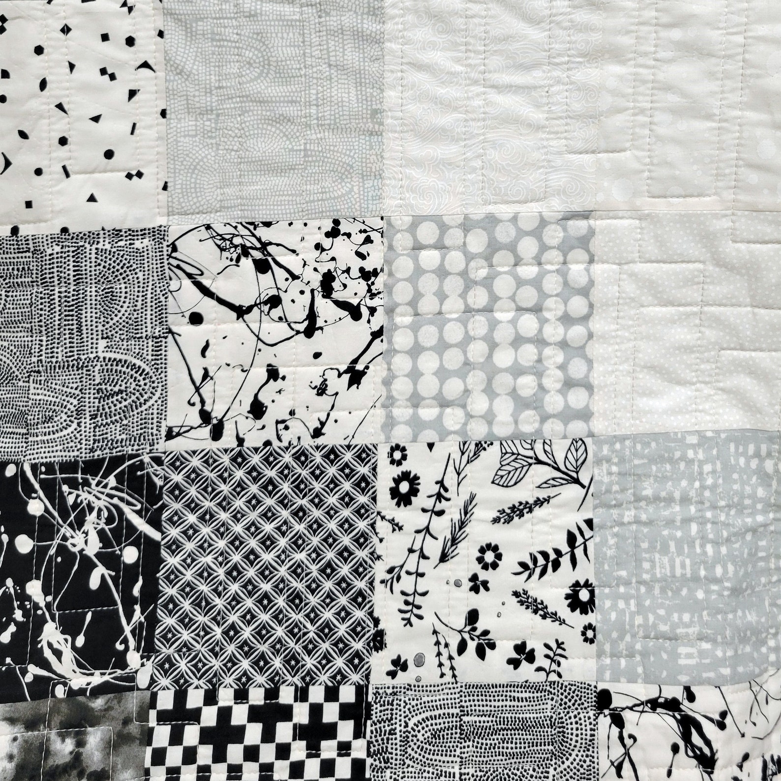 Neutral Ombre Color Block Quilt, Handmade Throw Quilt, Patchwork Quilt ...