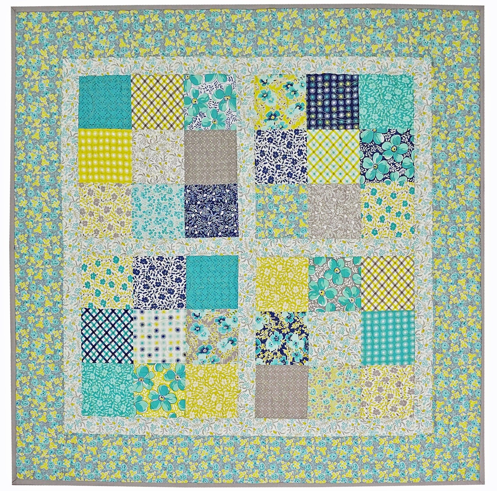 Floral Print Baby Blanket, Baby Girl Quilt, Flowers for Freya Fabrics ...