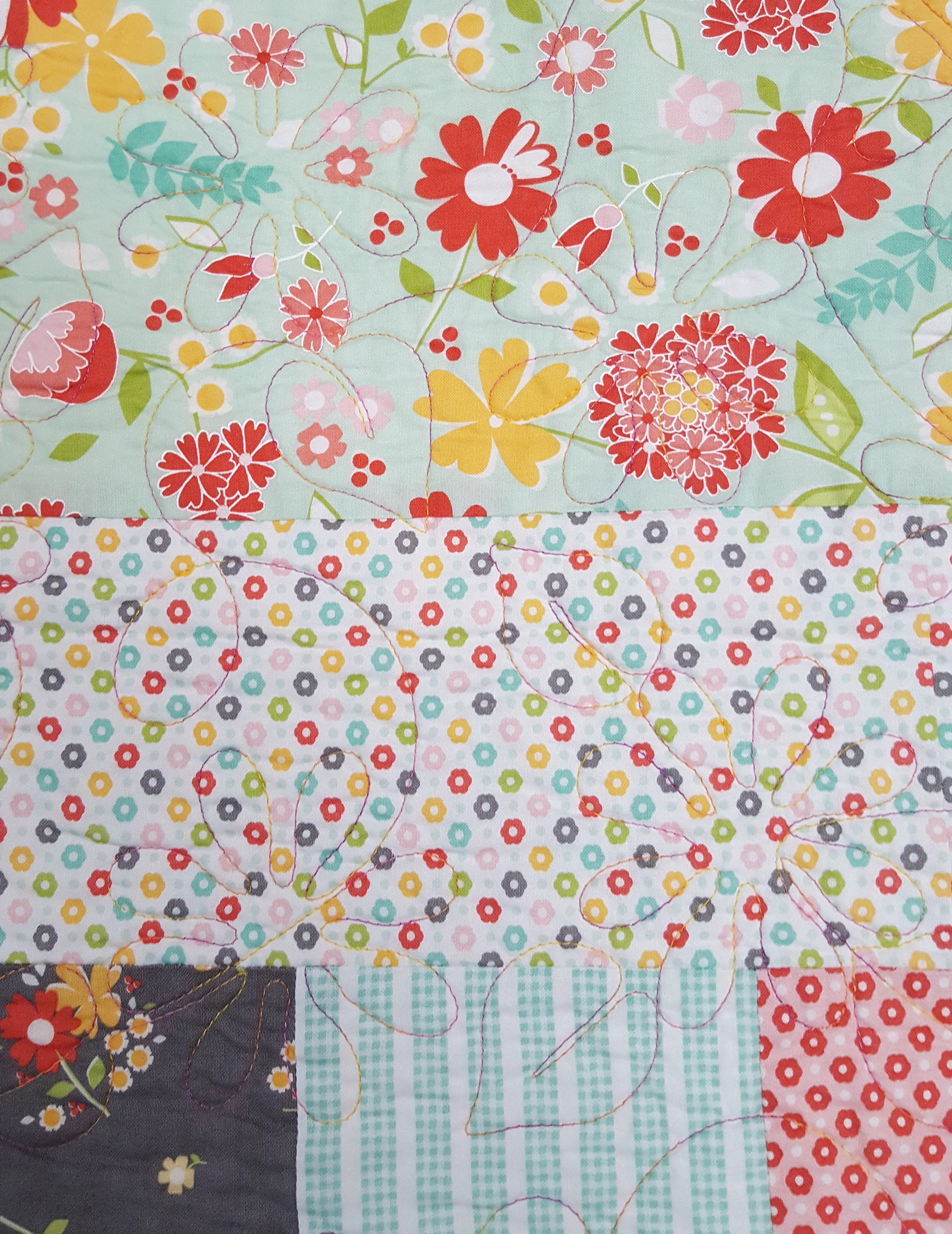 Floral Patchwork Quilt Handmade Throw Quilt Summer Flowers - Etsy