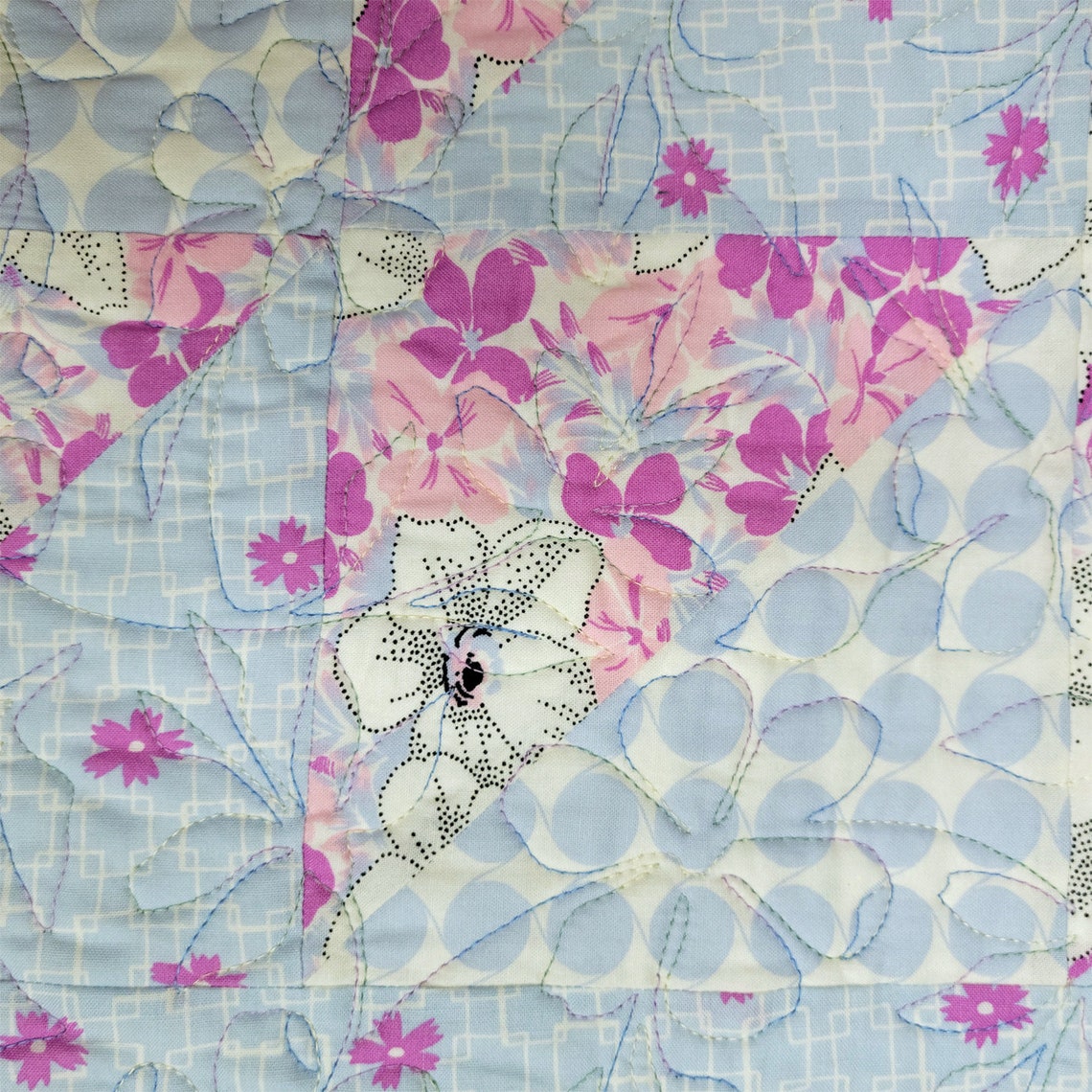 Cottagecore Decor Baby Quilt, Handmade Nursery Quilt, Floral Patchwork ...