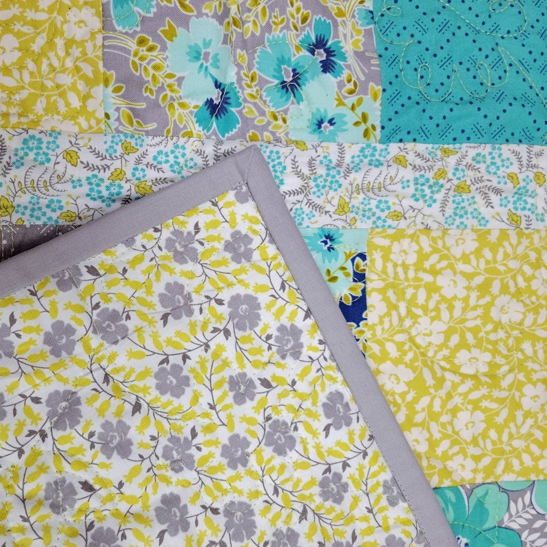 Floral Print Baby Blanket, Baby Girl Quilt, Flowers for Freya Fabrics ...