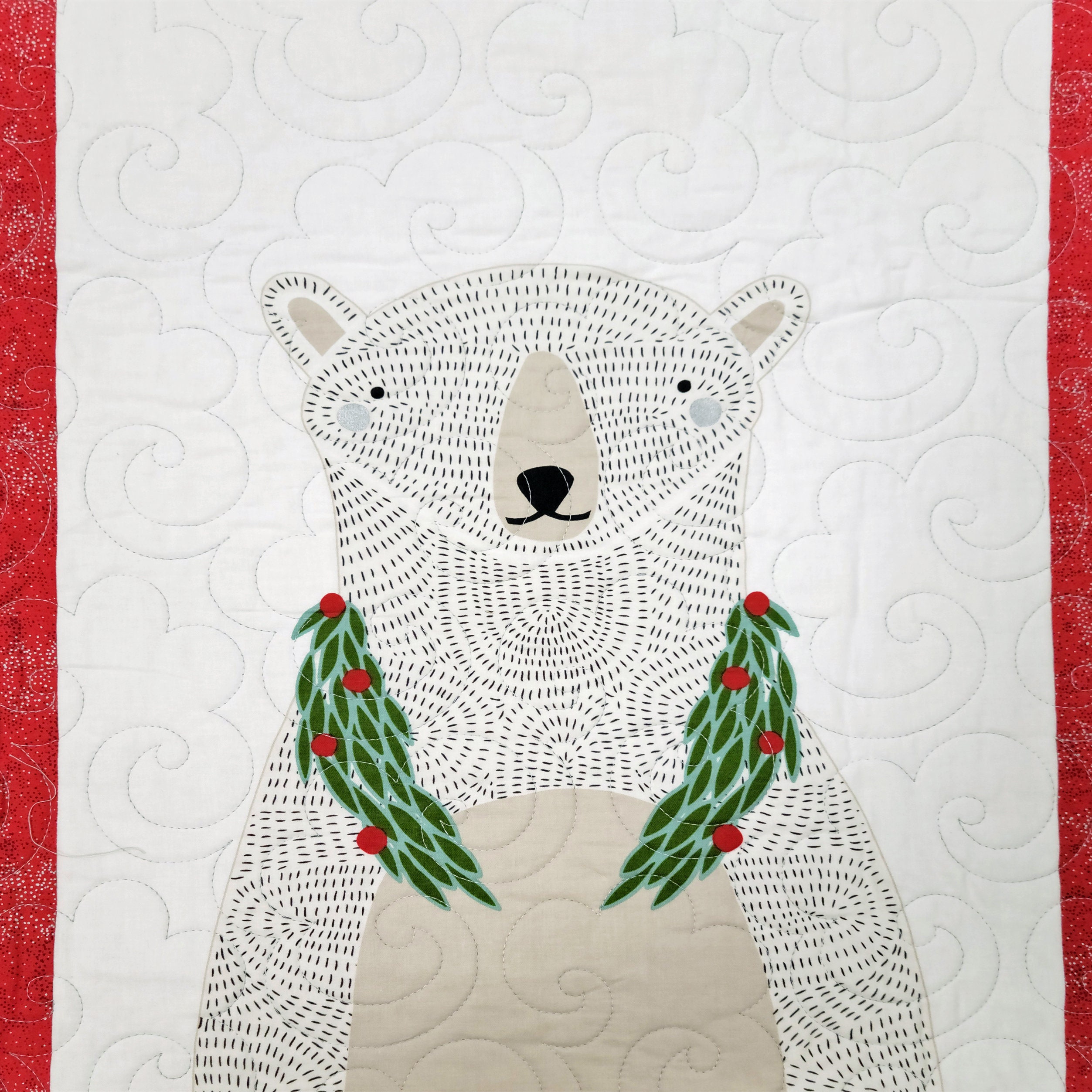 Gingiber Artwork Holiday Print Quilt, Handmade Throw Quilt, Modern ...
