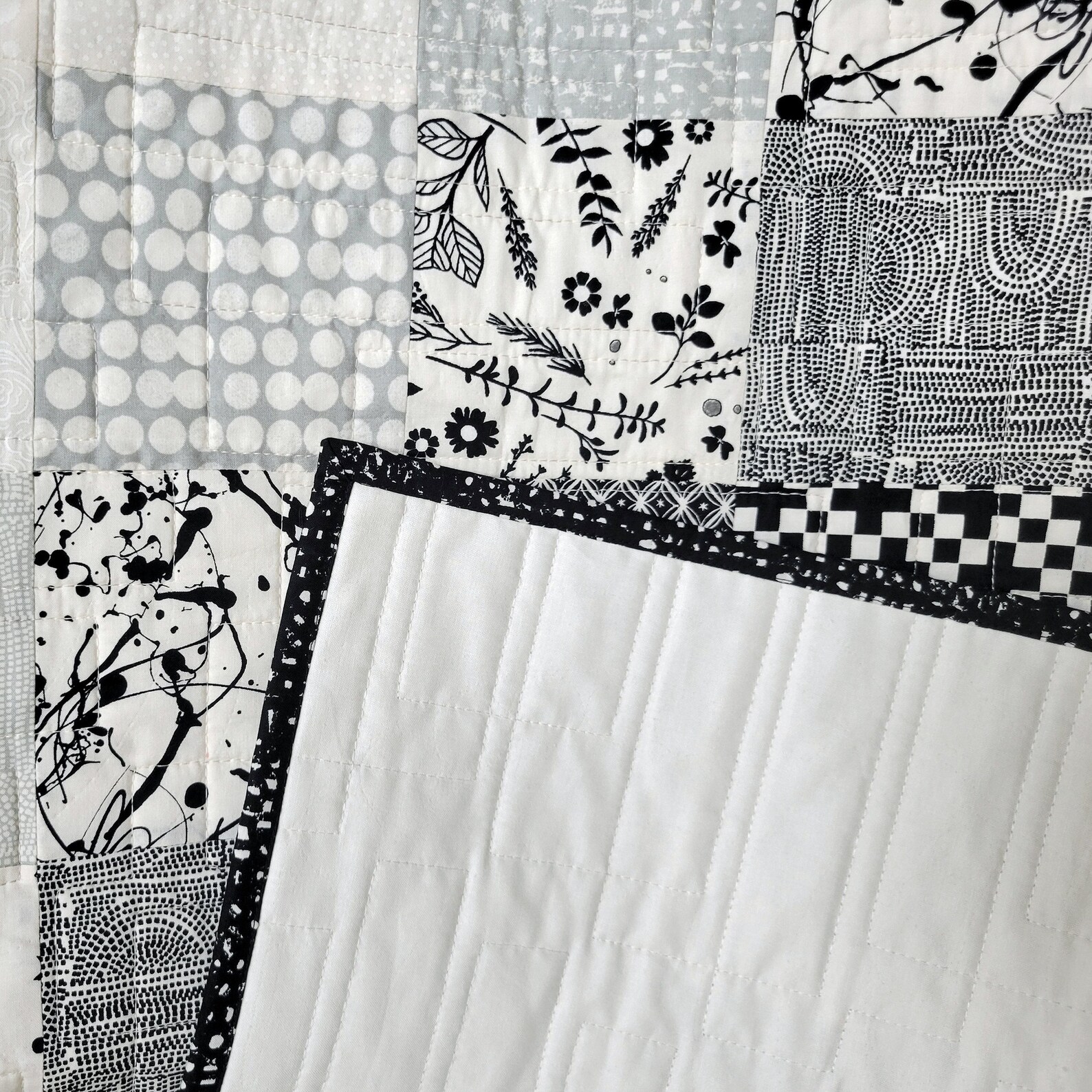 Neutral Ombre Color Block Quilt, Handmade Throw Quilt, Patchwork Quilt ...