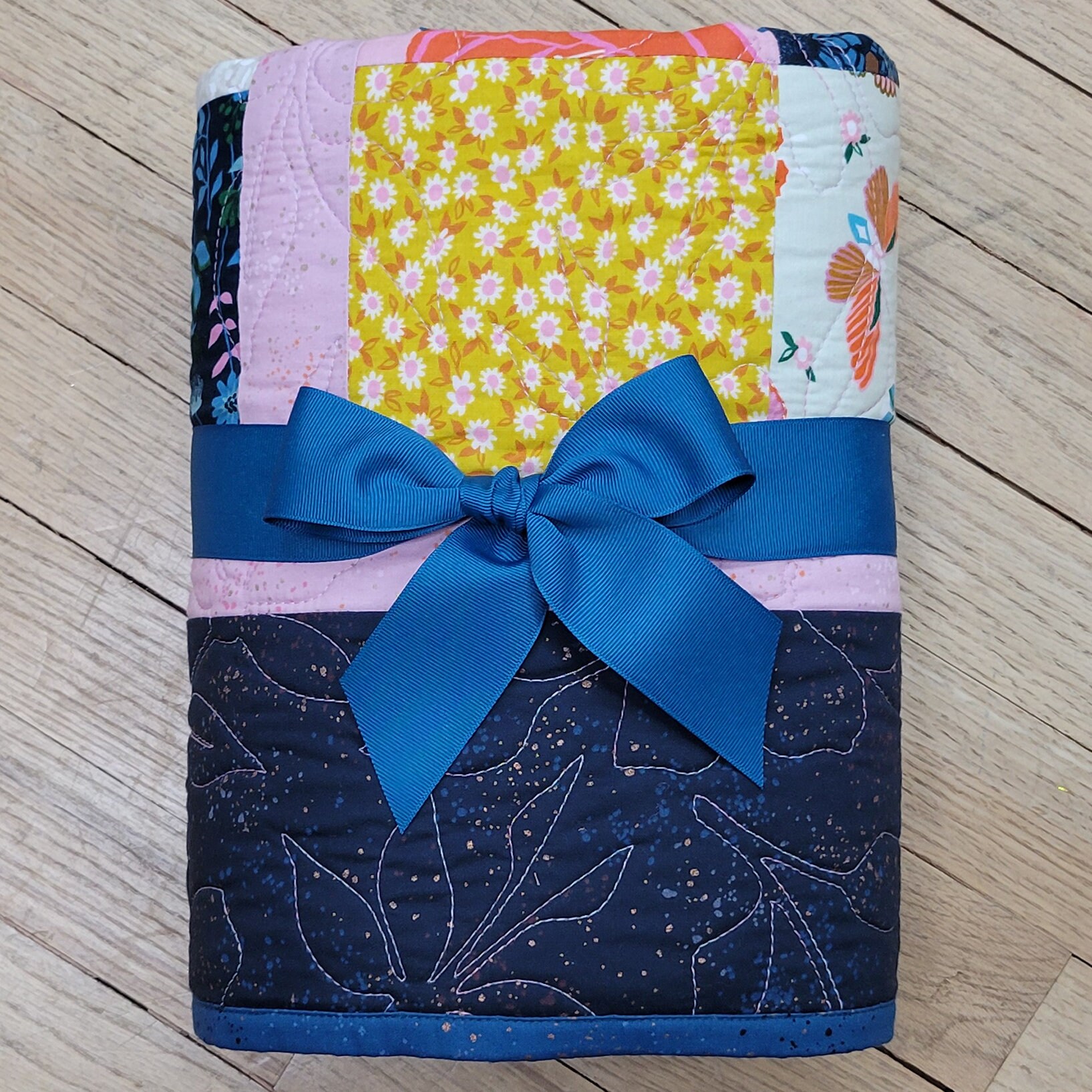 Handmade Throw Quilt, Patchwork Quilt, Quilted Throw Blanket, Modern ...