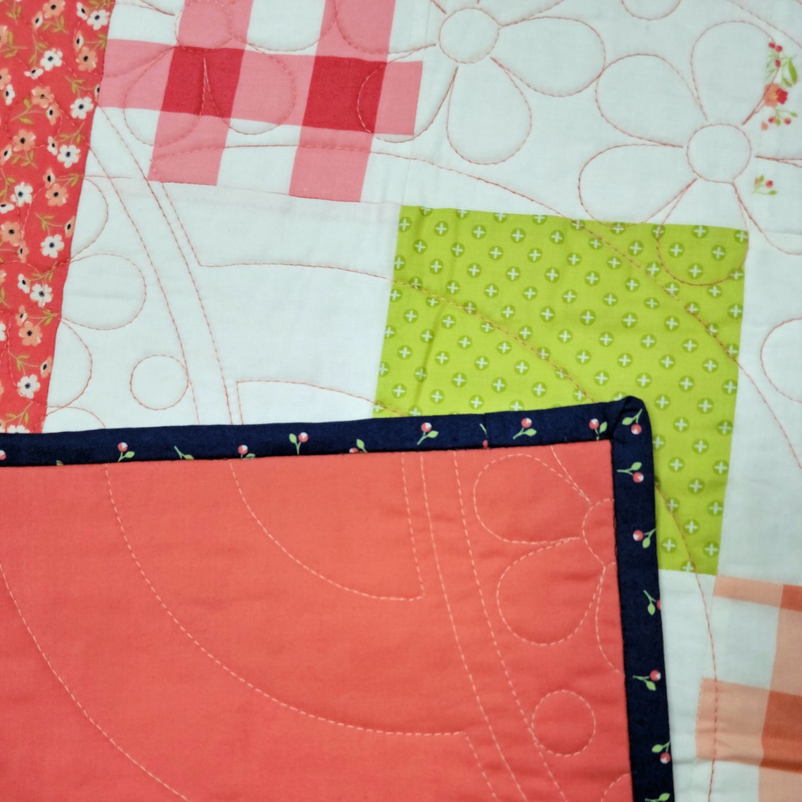 Summer Quilt, Handmade Throw Quilt, Spring Patchwork Quilt, Quilted ...