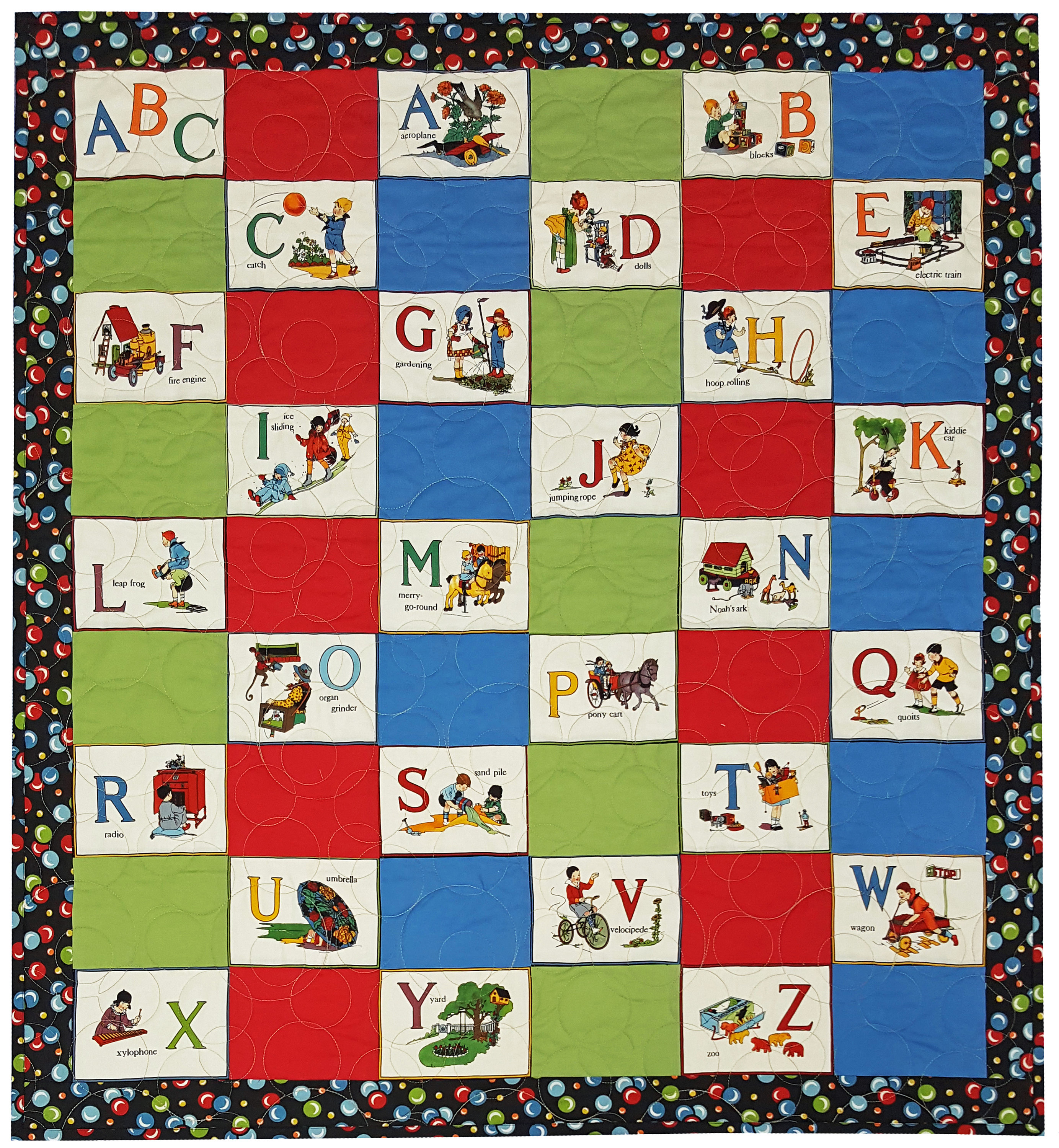 Handmade ABC Baby Quilt, Vintage Patchwork Cotton Blanket - Etsy