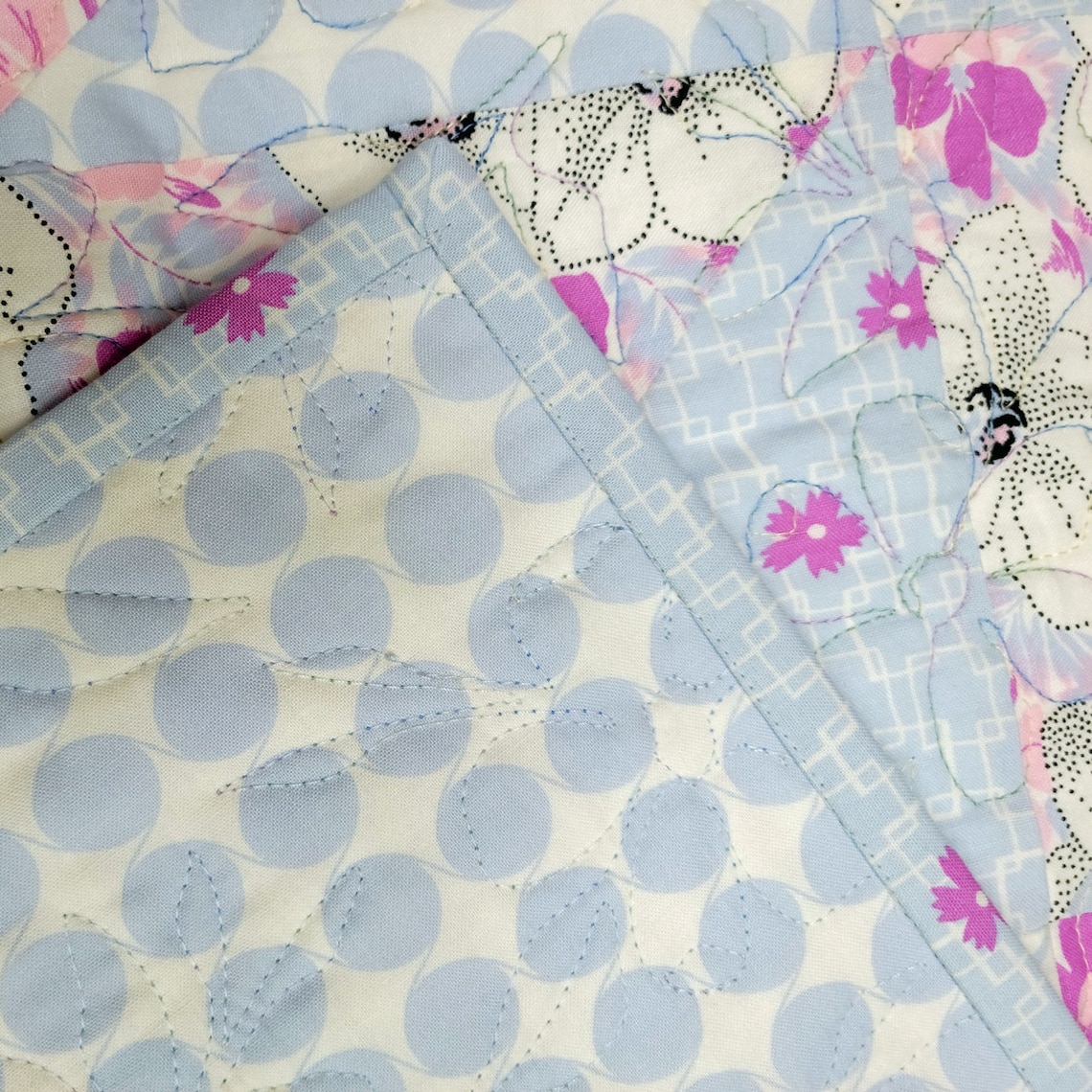 Cottagecore Decor Baby Quilt, Handmade Nursery Quilt, Floral Patchwork ...