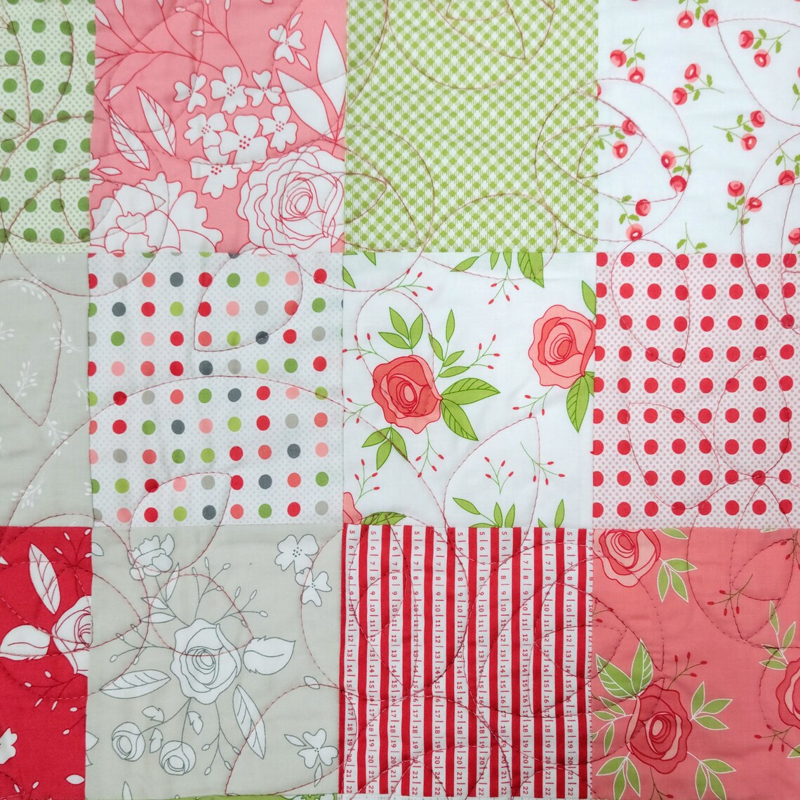 Spring Flowers Print Quilt, Summer Patchwork Quilt, Floral Quilted ...