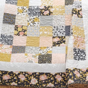 Spring Flowers Print Quilt, Summer Patchwork Quilt, Floral Quilted ...