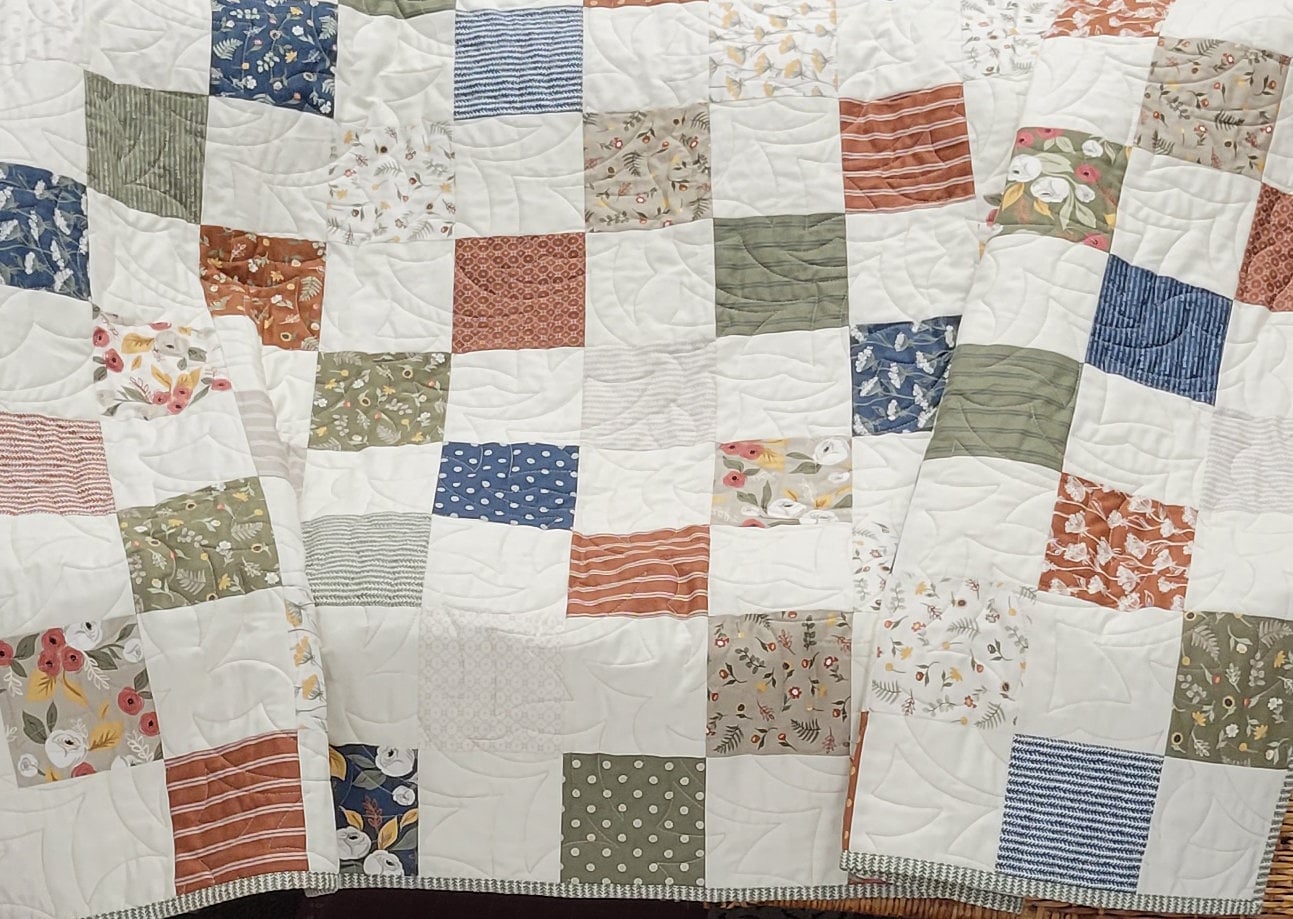 Handmade Throw Quilt, Patchwork Quilt, Quilted Throw Blanket, Patchwork ...