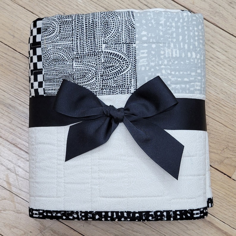 Neutral Ombre Color Block Quilt, Handmade Throw Quilt, Patchwork Quilt ...