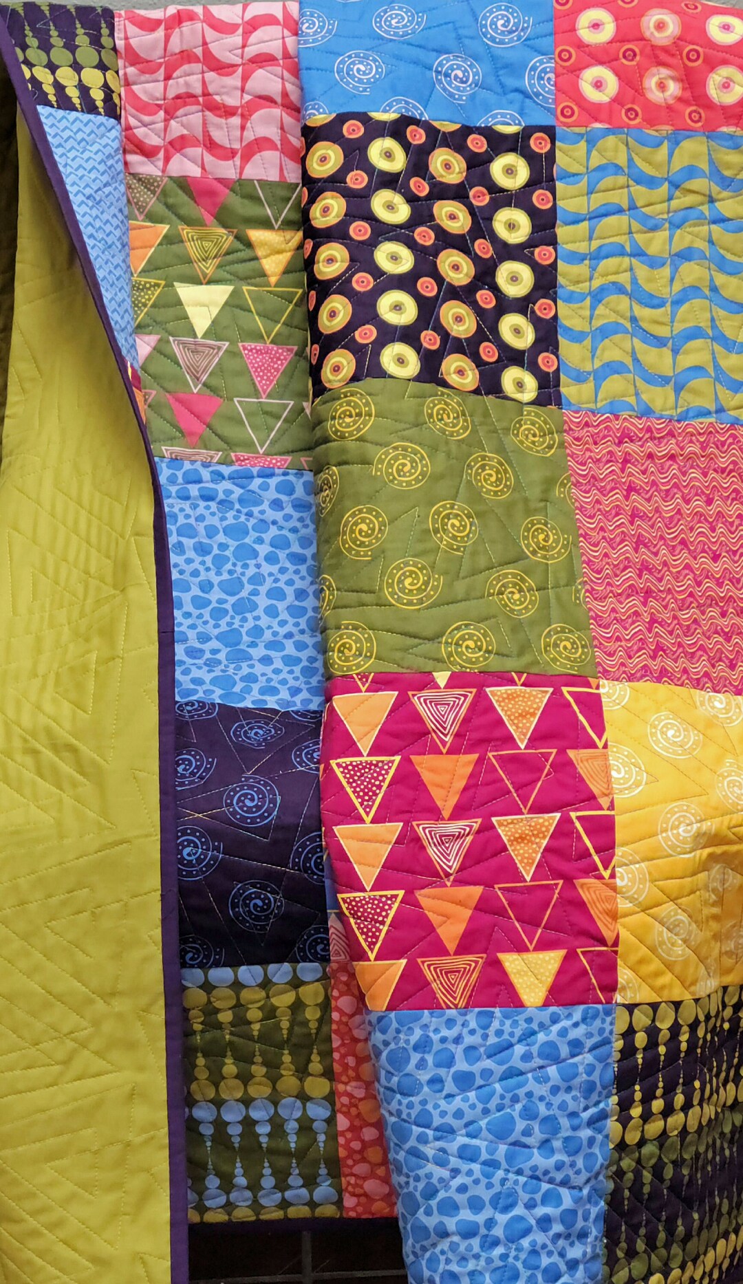 Colorful Patchwork Quilt, Handmade Throw Quilt, Quilted Throw Blanket ...