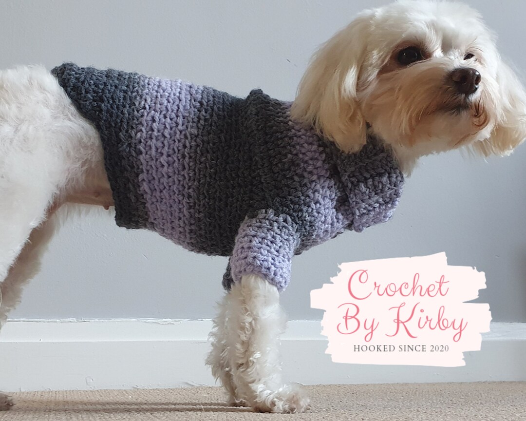 Chunky Ombre Dog Sweater Crochet Pattern | Easy | Beginner | Small ...