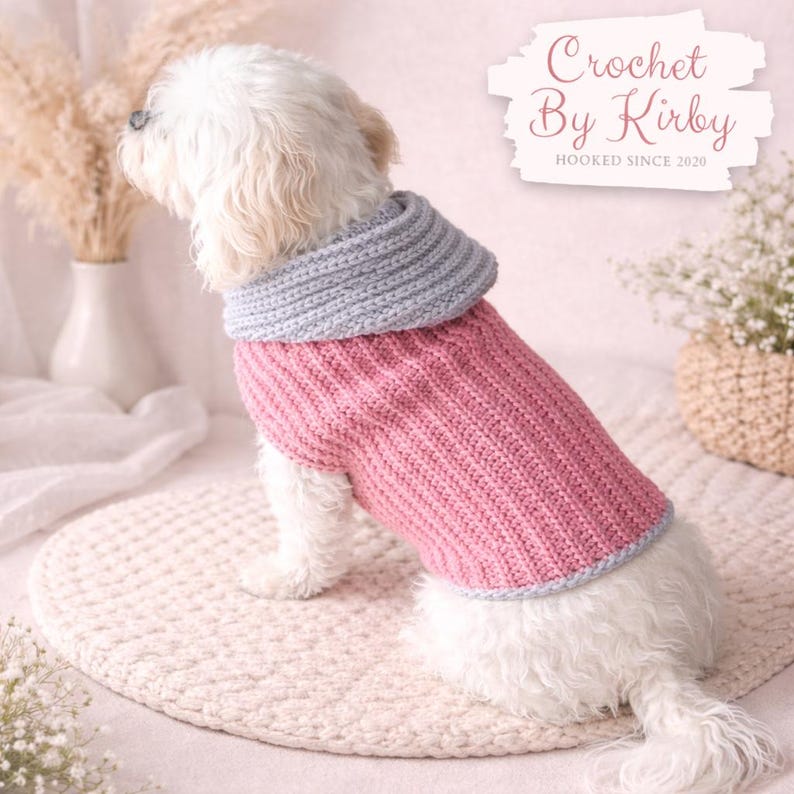Crochet Dog Sweater Pattern | Ribbed Hoody, Winter Dog Clothes | All ...