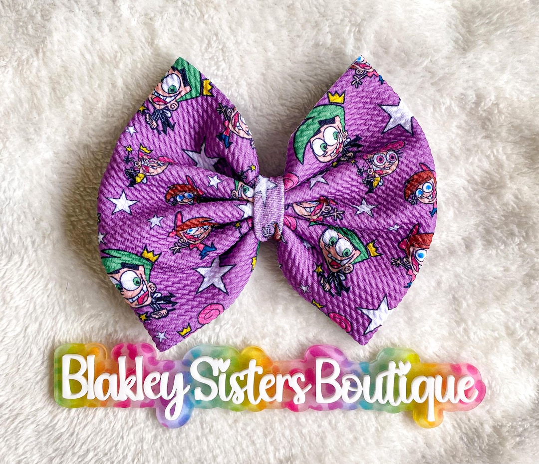 Odd Parents Bow - Girls Bow - Bullet Fabric Bows - Cartoon Bows ...