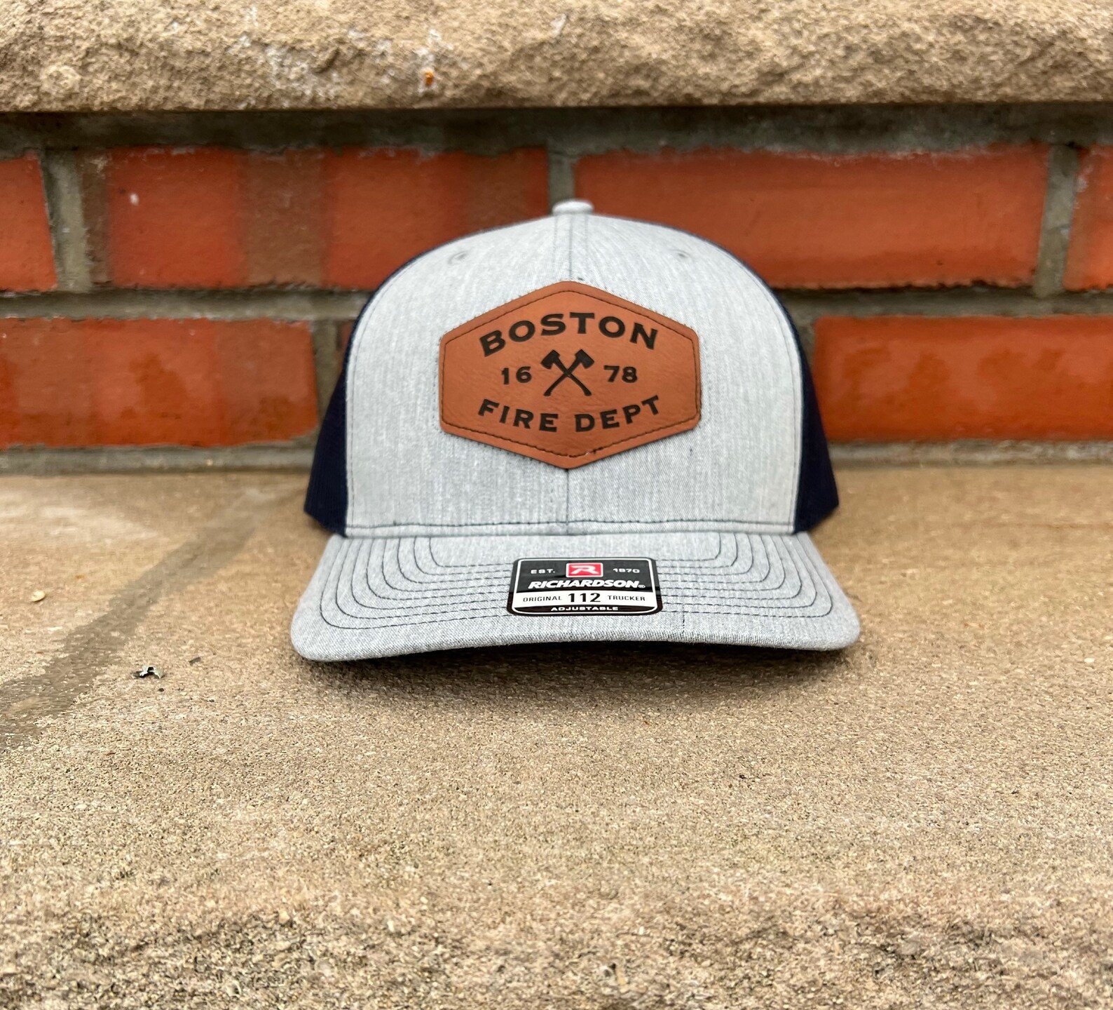 Boston Fire Leather Patch Hat - Etsy