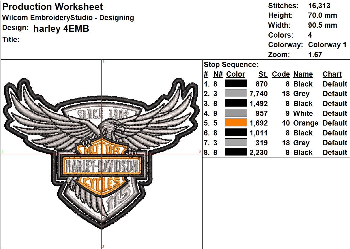 Harley Davidson Embroidery Design for Machines | Etsy