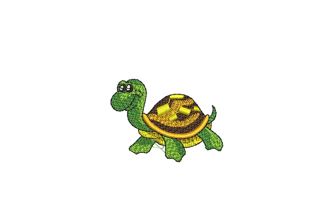 Happy Turtle Embroidery Machine Design used for Embroidery - Etsy