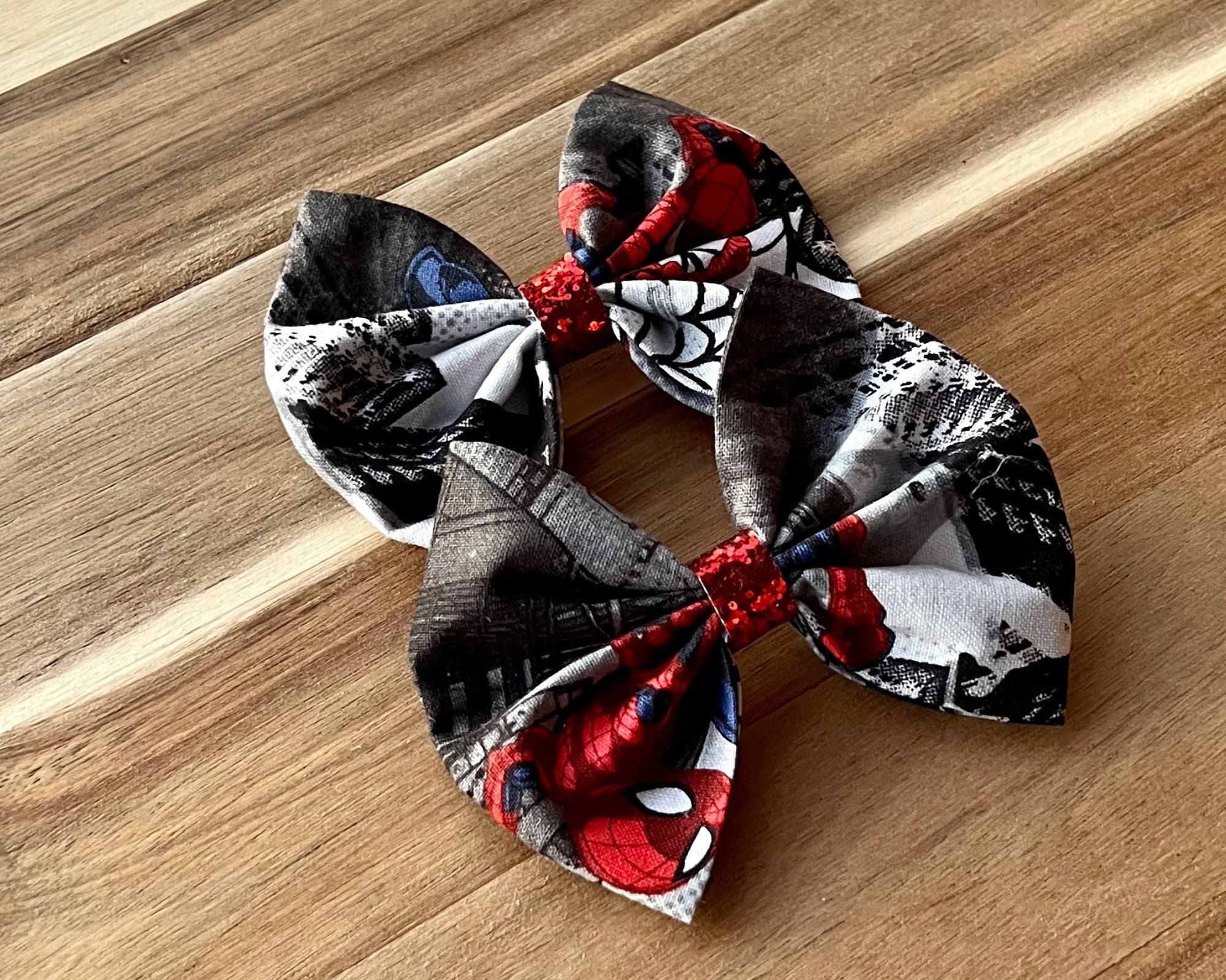 Spider Man Hair Bow Pigtail Bows Girls Bows Womans Bow - Etsy